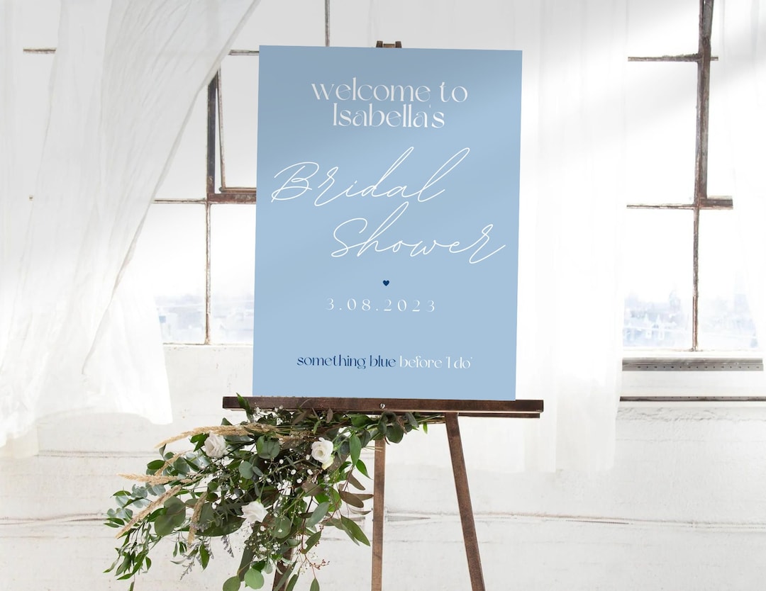 Something Blue Bridal Shower Welcome Sign Something Blue Before I Do - Etsy