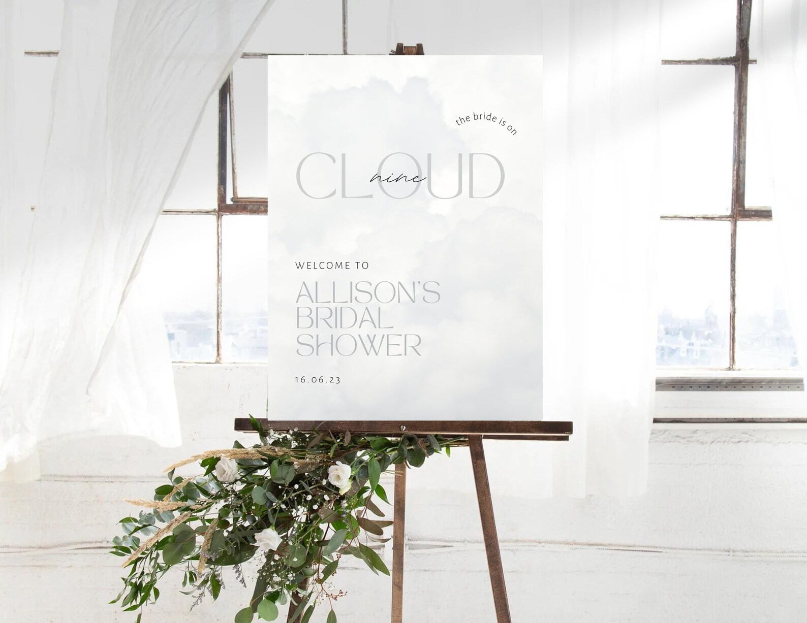 On Cloud Nine Bridal Shower Welcome Sign the Bride is on - Etsy