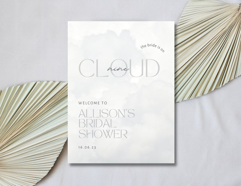 On Cloud Nine Bridal Shower Welcome Sign the Bride is on - Etsy