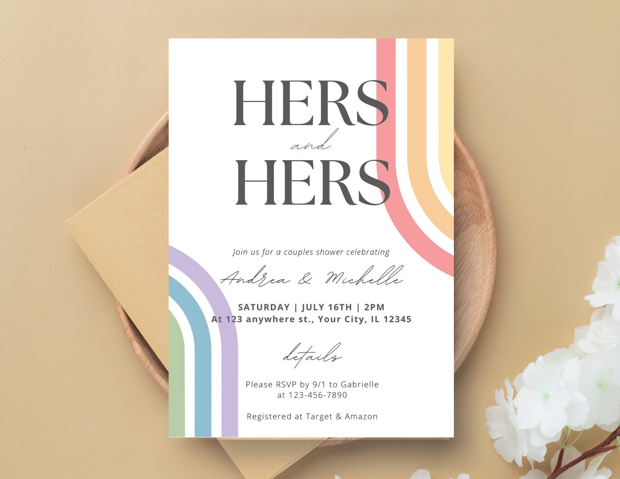 Gay Bridal Shower Invitation Lesbian Bridal Shower Invitation Couples ...