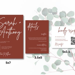 Rust Orange Wedding Invitation Wedding Invitation Template Wedding ...