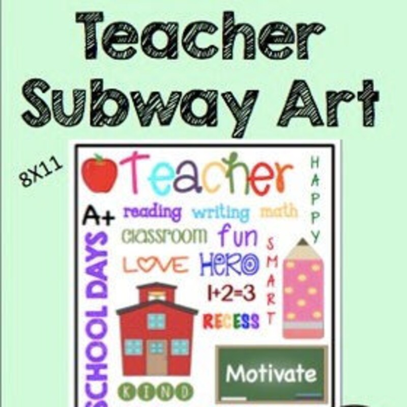 Teacher Subway Art - Etsy