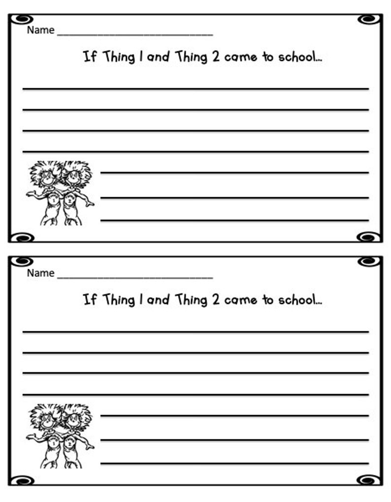 Thing 1 and Thing 2 Craft and Printables - Etsy