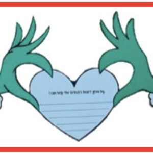 Grinch Craft and Writing (I Can Help the Grinch’s Heart Grow By..) - Etsy