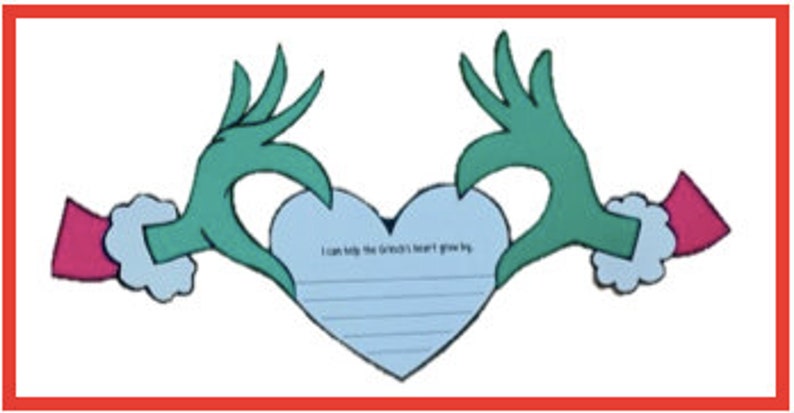 Grinch Craft and Writing (I Can Help the Grinch’s Heart Grow By..) - Etsy