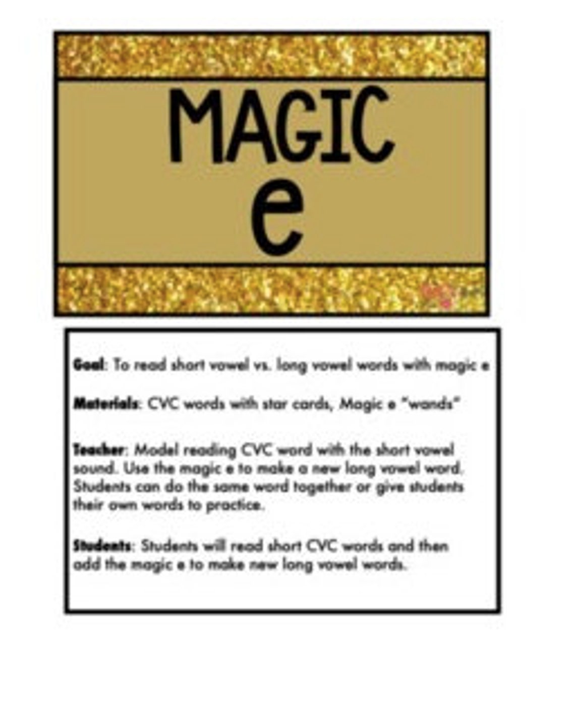 Magic E Activity - Etsy