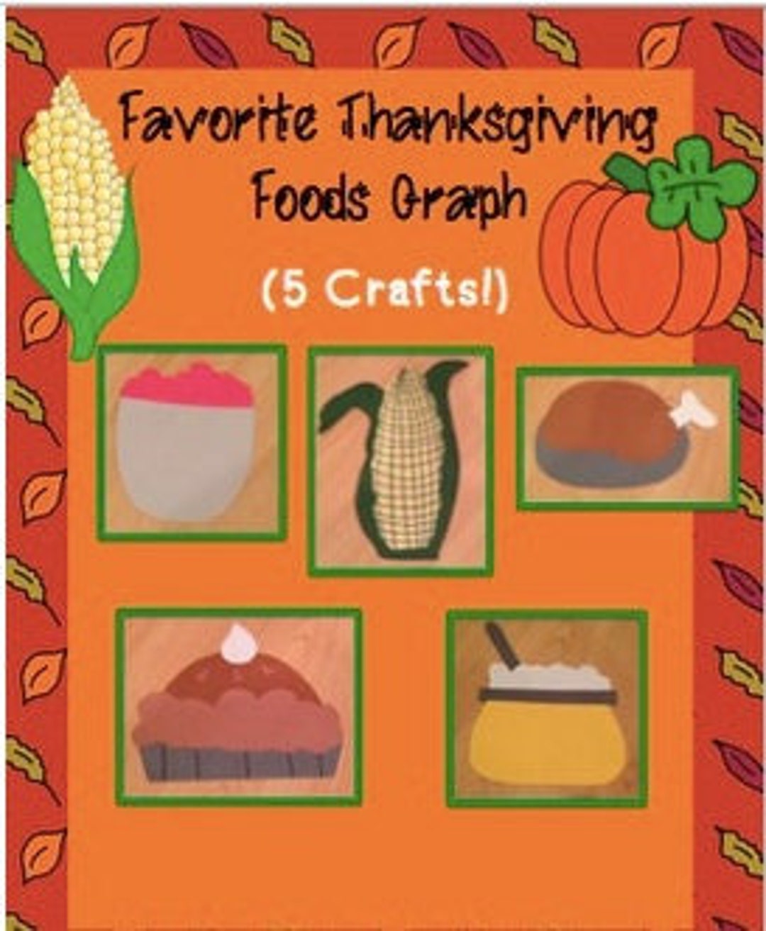 Thanksgiving Food Crafts, Graph & Writing - Etsy