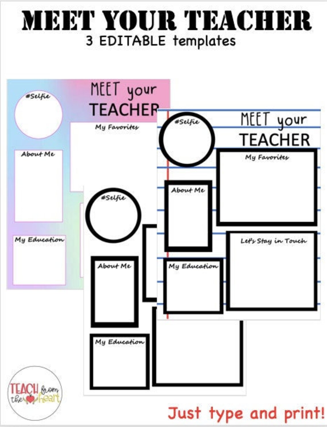 Meet Your Teacher Editable Template - Etsy