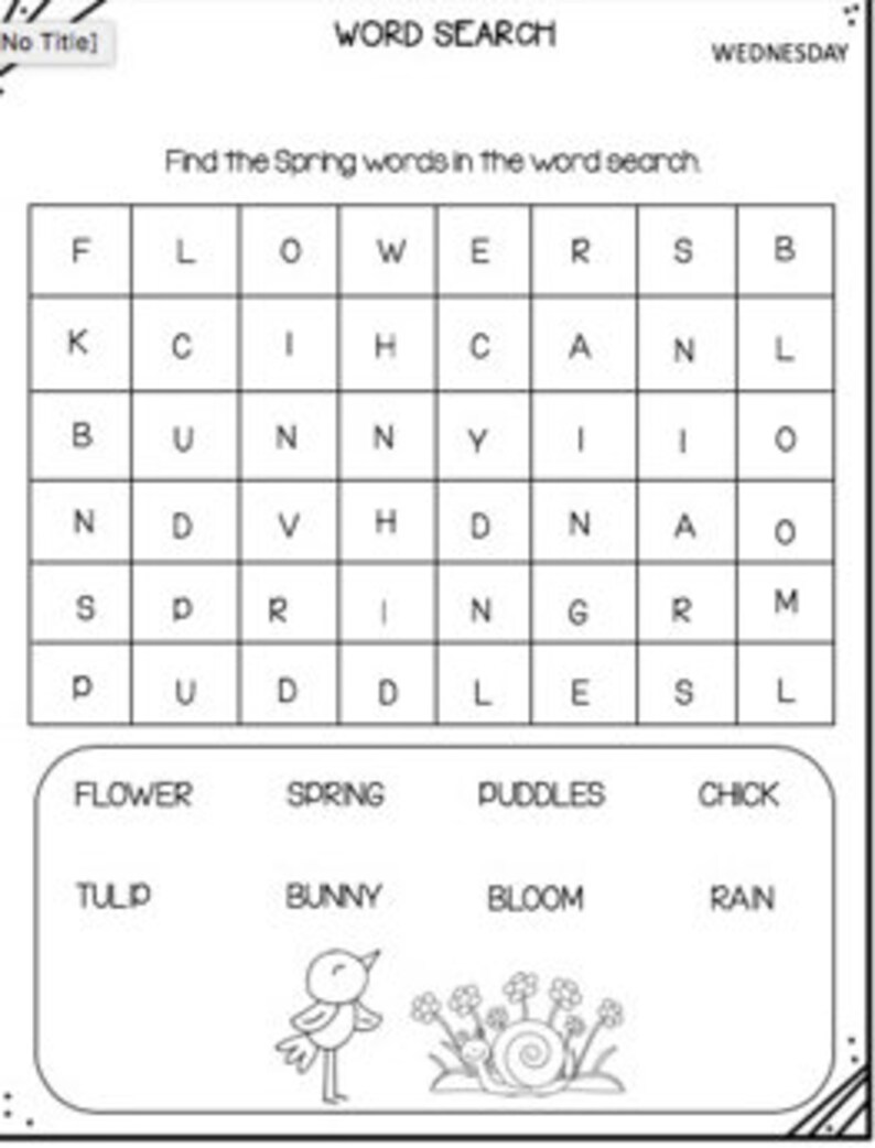 Spring Break Work Packet - Etsy