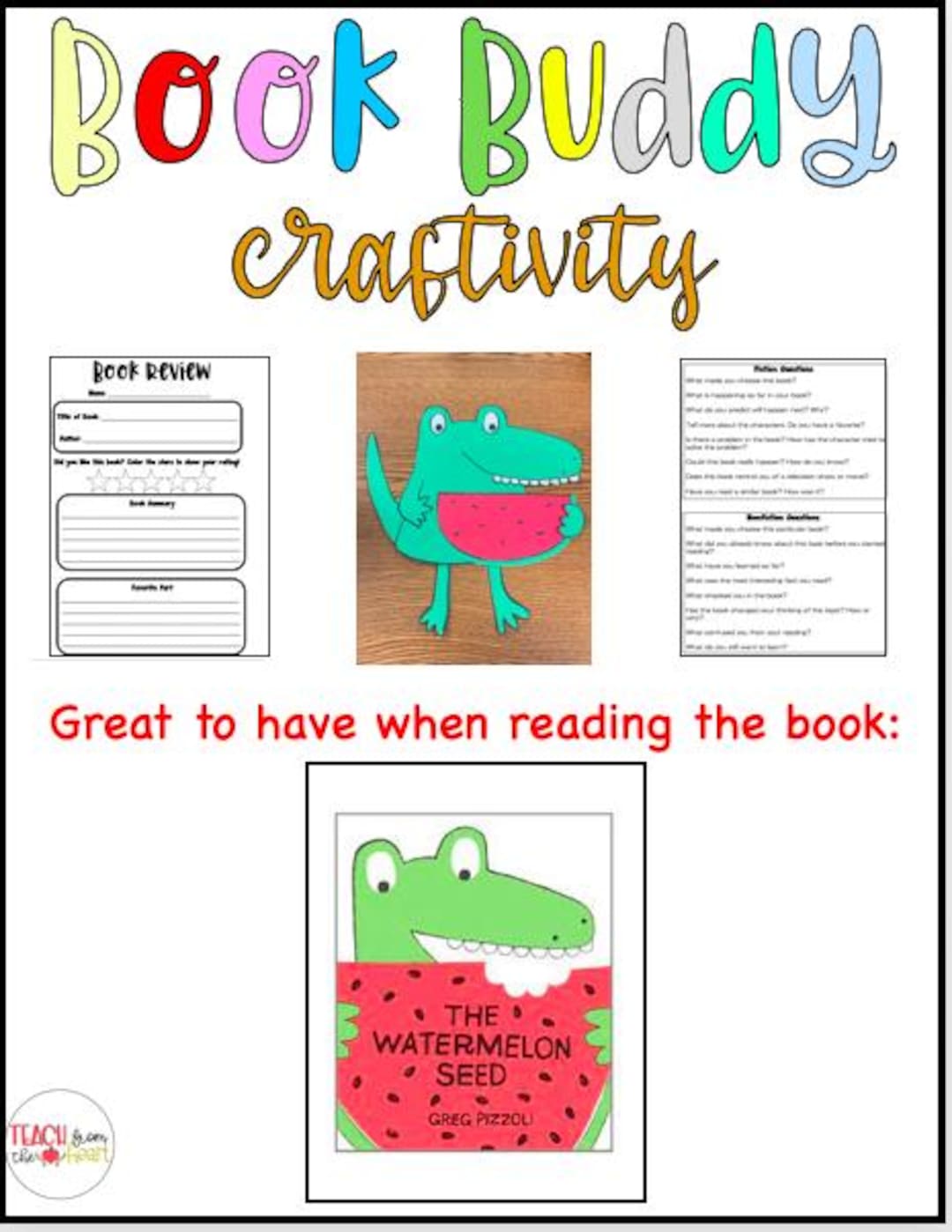 Book Buddy Craft (the Watermelon Seed) - Etsy