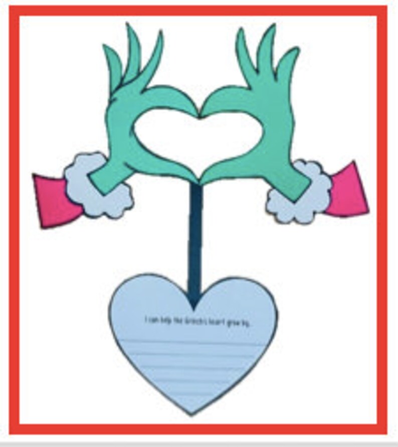 Grinch Craft and Writing (I Can Help the Grinch’s Heart Grow By..) - Etsy