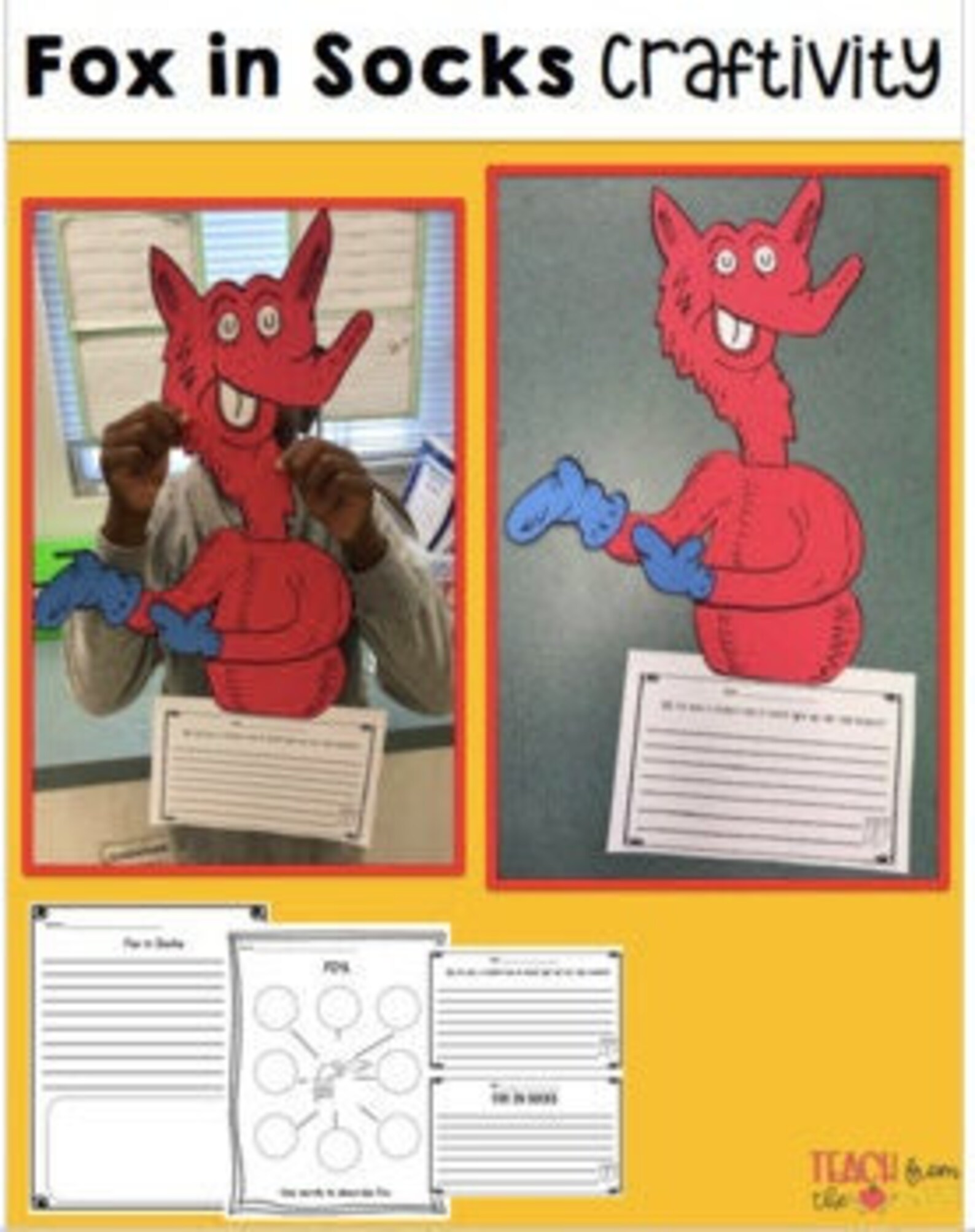 Read Across America Fox in Socks Inspired Craftivity - Etsy