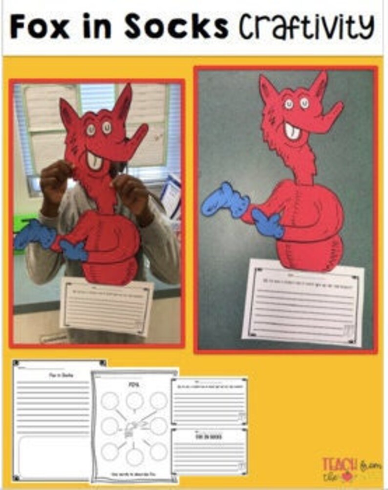 Read Across America Fox in Socks Inspired Craftivity - Etsy