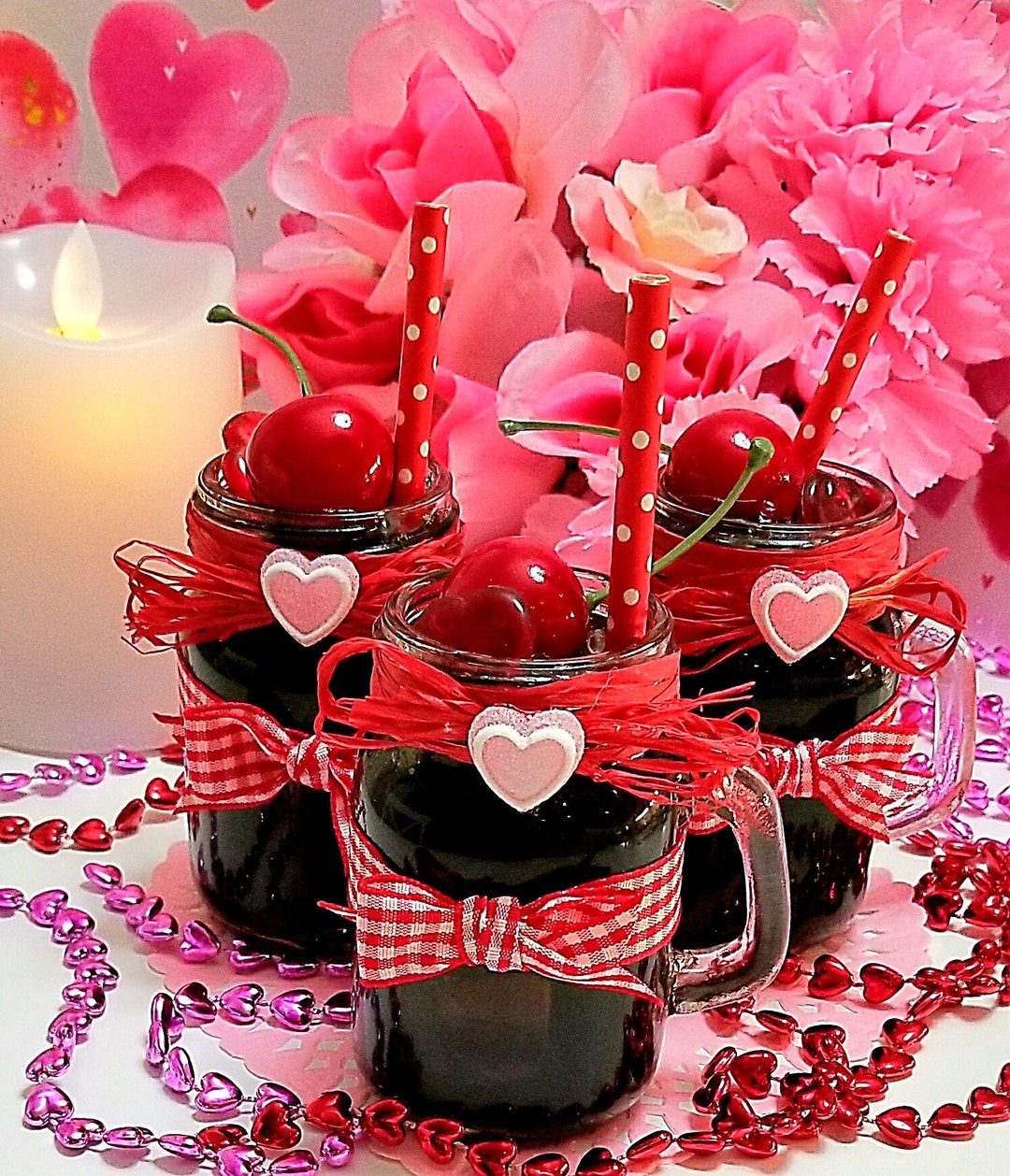 Fake Drink, Dark Chocolate Cherry Iced Coffee, Ice Coffee, Tiered Tray ...