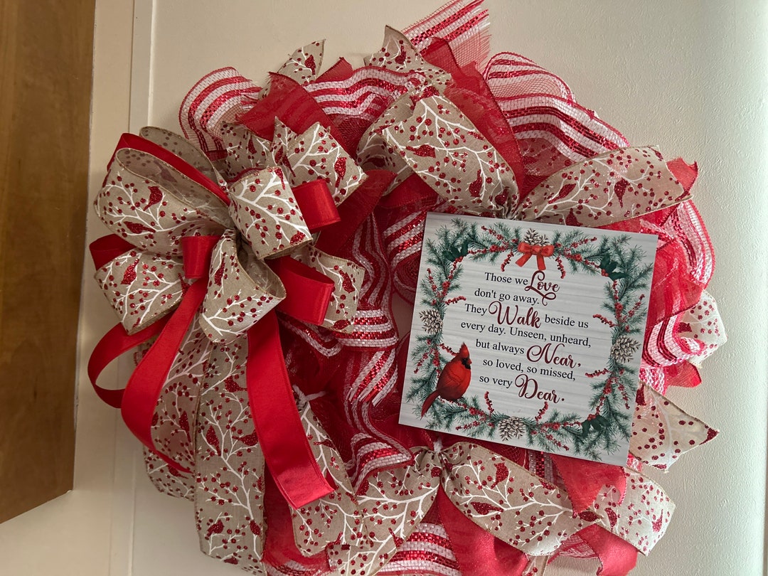 Cardinal in Memory of Wreath Cardinals Wreath Wall Décor Family ...