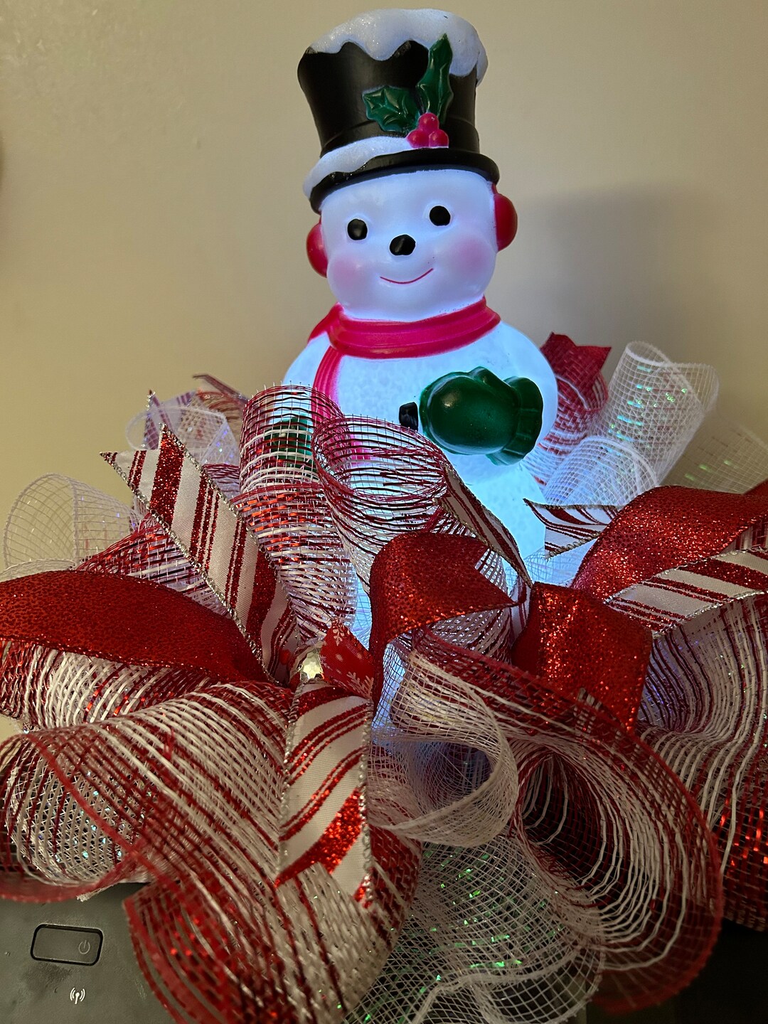 Snowman Center Piece Christmas Table Decor Snowman Table - Etsy