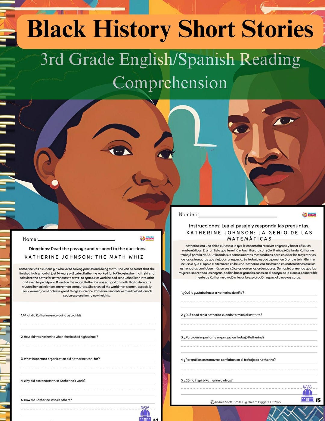 English/spanish Black History Activity Book for Kids - Digital Download ...