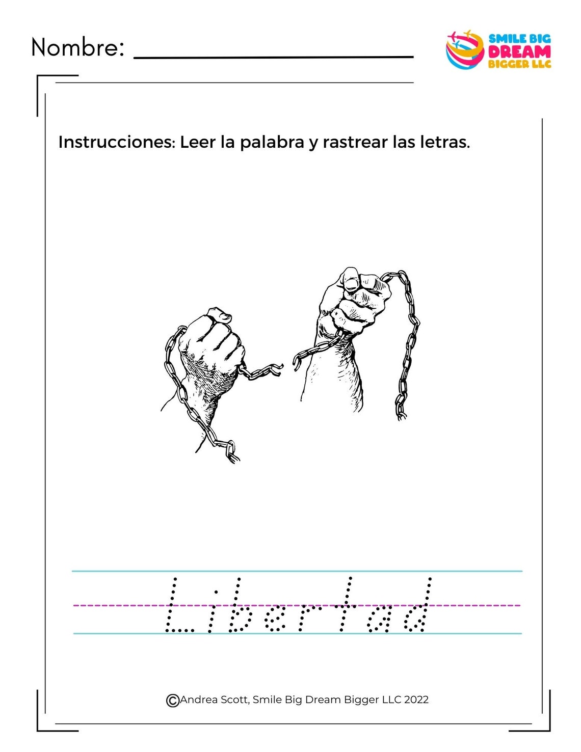 Prek Juneteenth Workbook, English/spanish Activity, Tracing Words ...