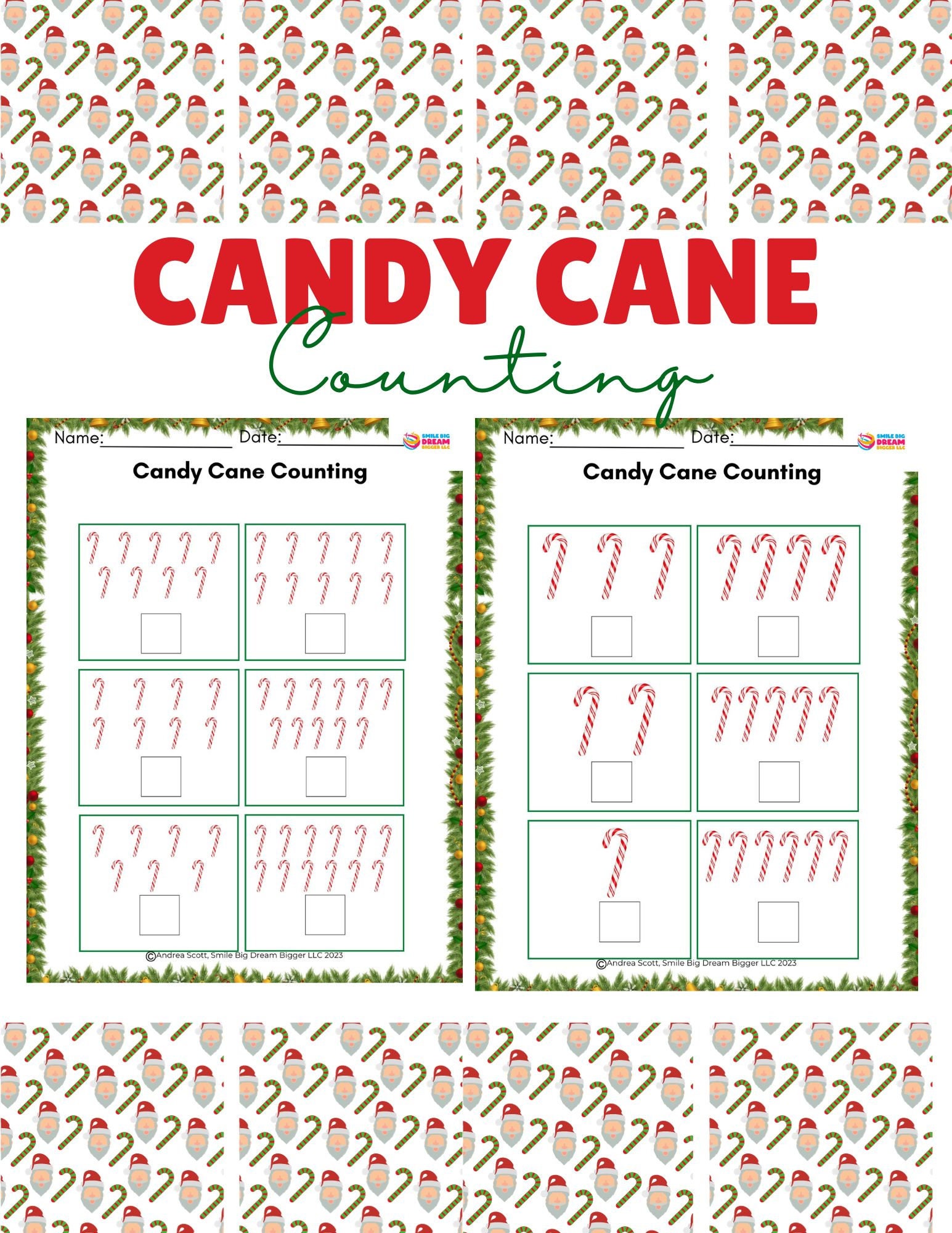Candy Cane Counting Holiday Math Numbers Learning Christmas - Etsy