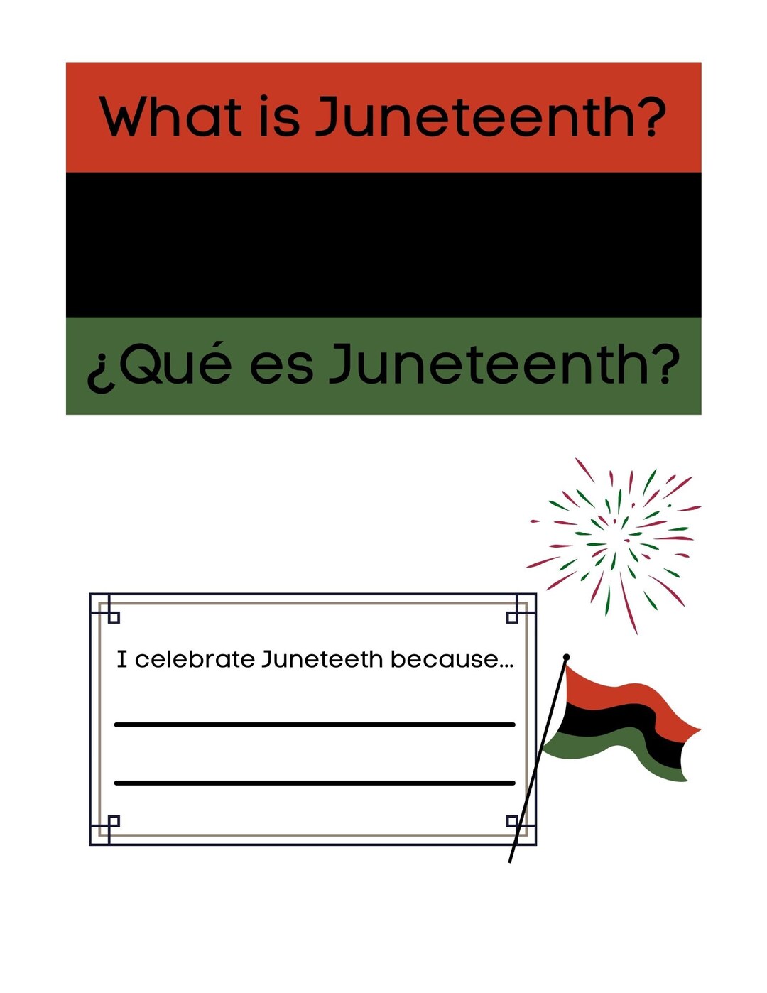 Elementary Juneteenth, Freedom Day, Juneteenth English/spanish Workbook ...