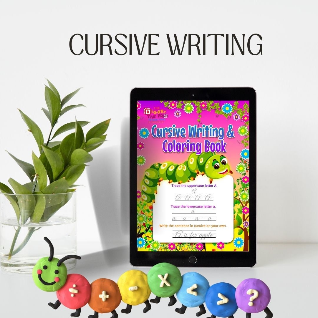 Cursive Writing Workbook for Kids, Alphabet Letter Tracing & Coloring ...