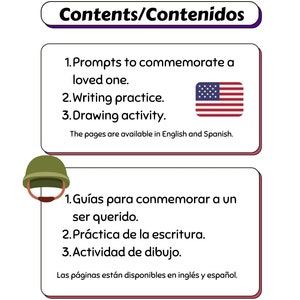 Kids Memorial Day Writing Activity & Workbook (english/spanish ...