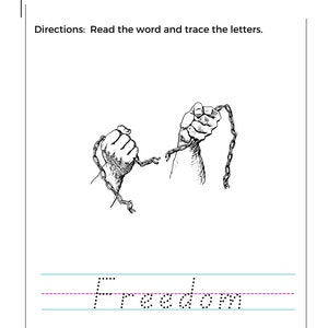 Prek Juneteenth Workbook, English/spanish Activity, Tracing Words ...