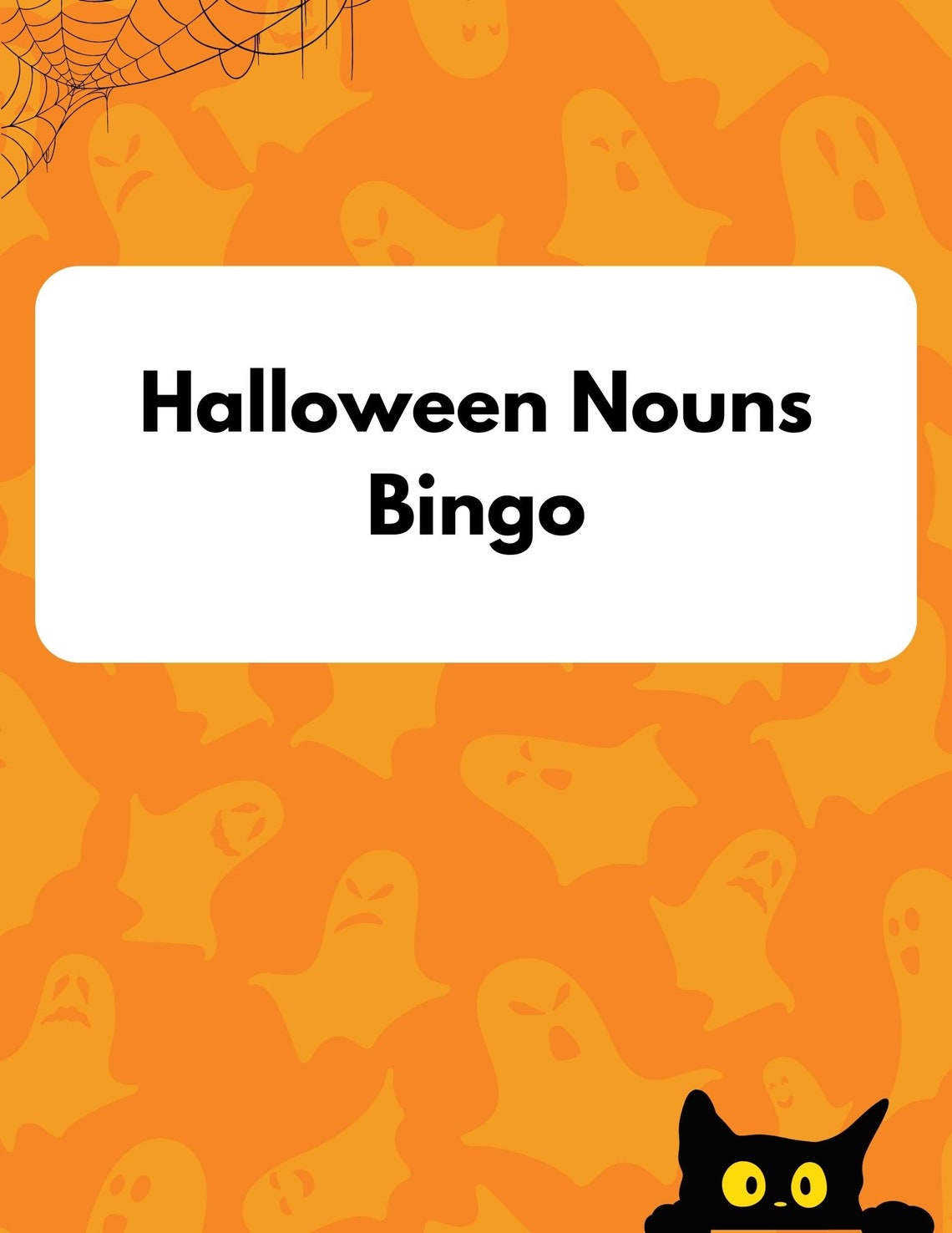Halloween Bingo Nouns - Etsy