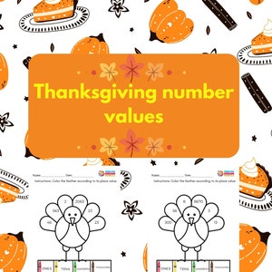 Thanksgiving Number Values Worksheet Coloring Math Worksheet Turkey ...