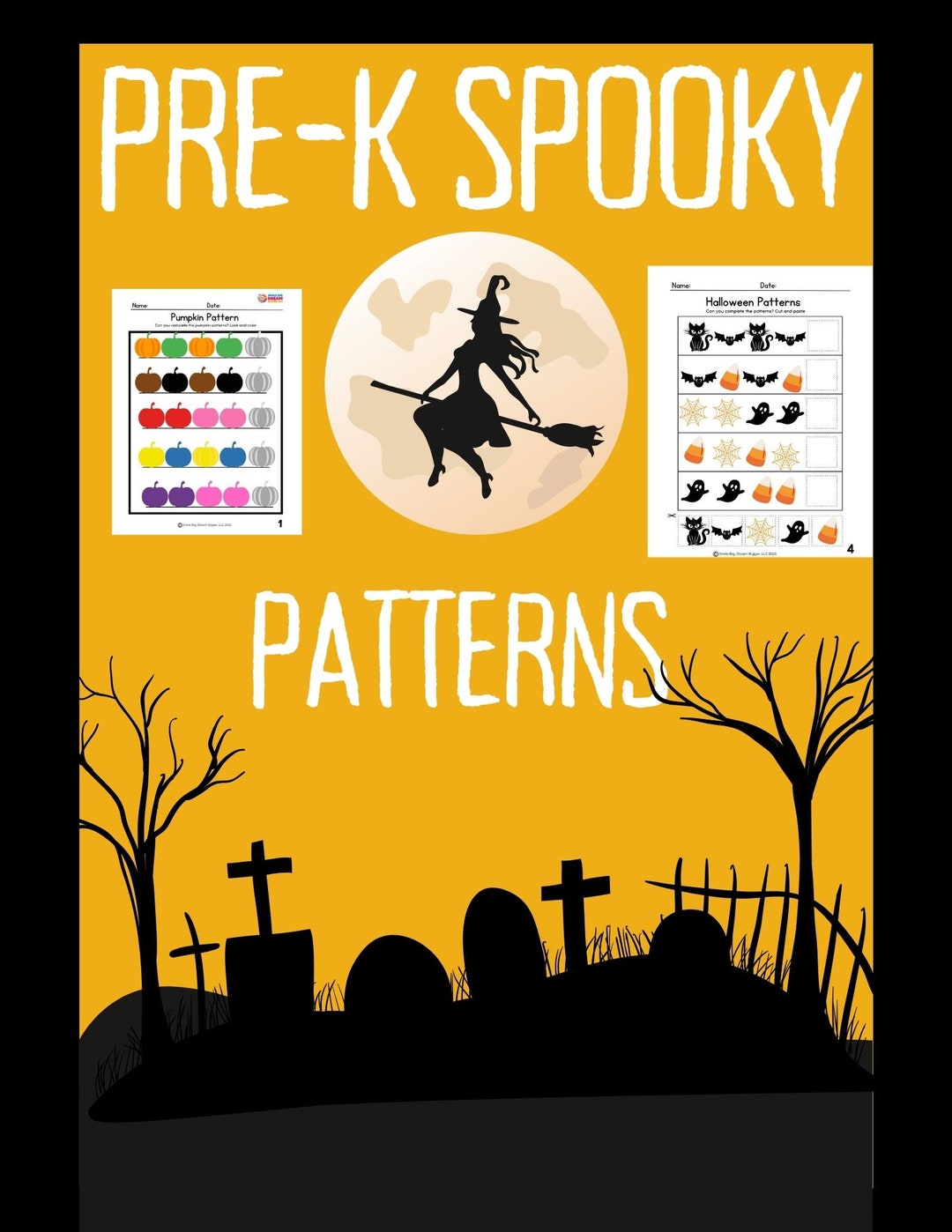 Prek-1st Grade Spooky Fun Halloween Patterns Coloring Page and ...