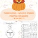 Thanksgiving English & Spanish Punctuation Marks Worksheet Cut and ...