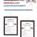 Kids Memorial Day Writing Activity & Workbook (english/spanish ...