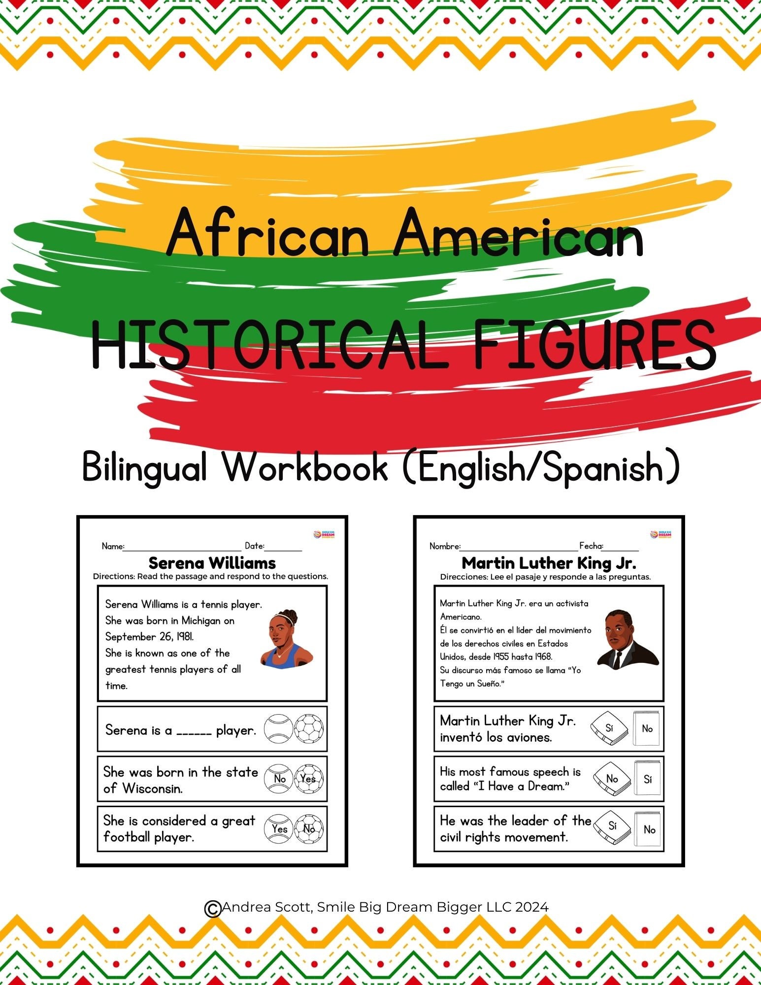 English/spanish Early Readers Black History Month Workbook Reading ...