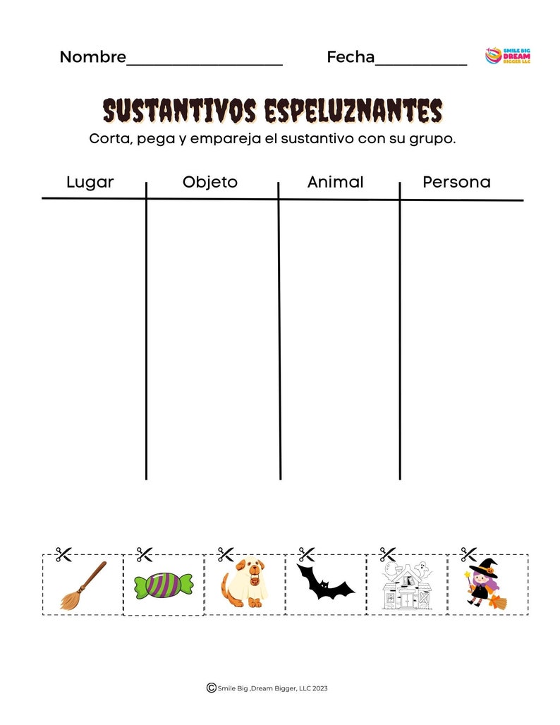 Halloween Nouns Worksheet, Spooky Nouns, Nouns Worksheet, Nouns ...