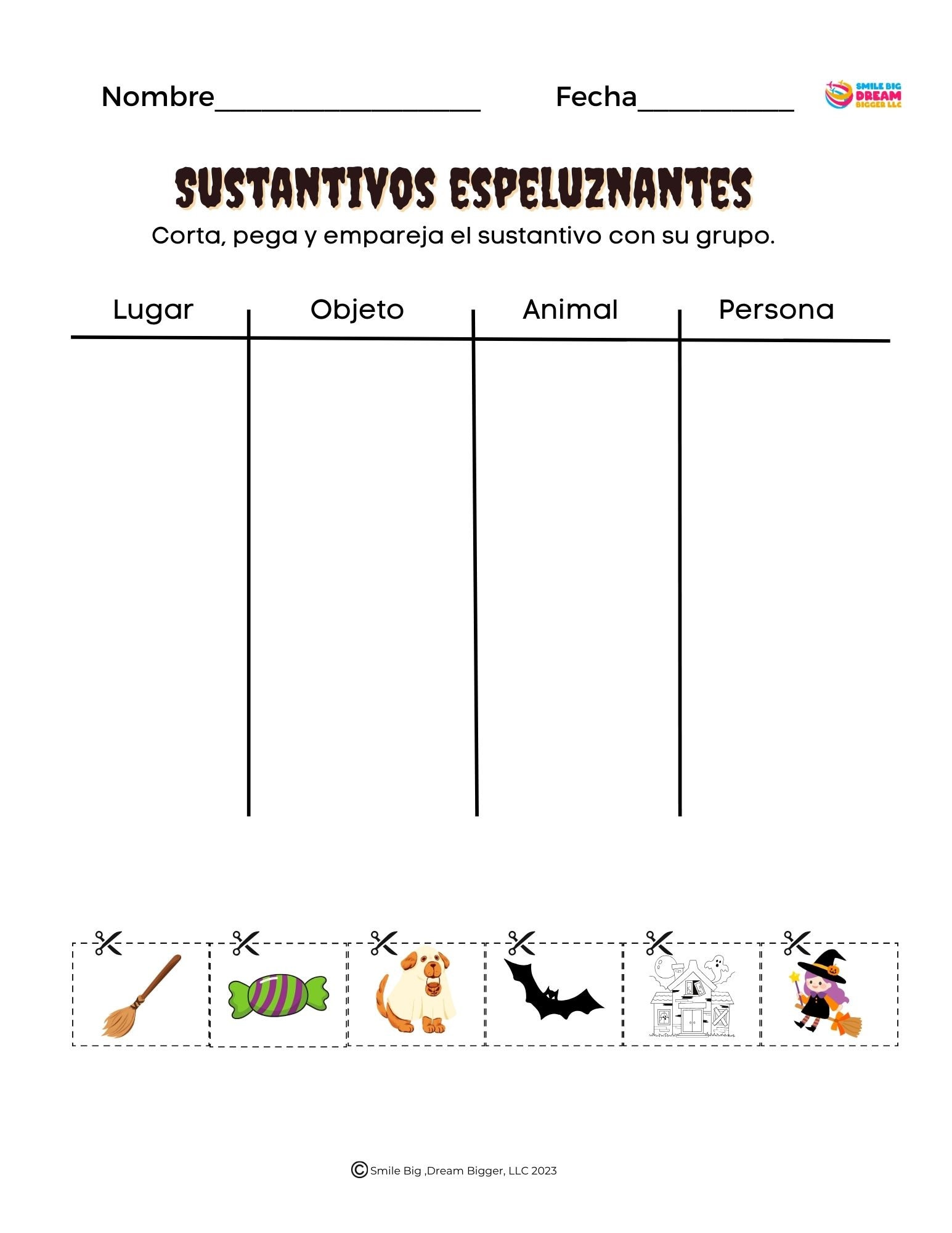 Halloween Nouns Worksheet, Spooky Nouns, Nouns Worksheet, Nouns ...