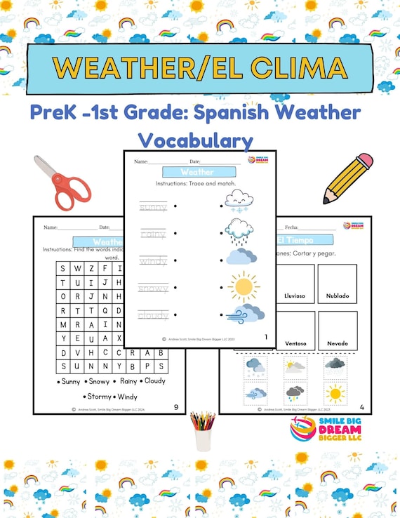 Weather Spanish Vocabulary List
