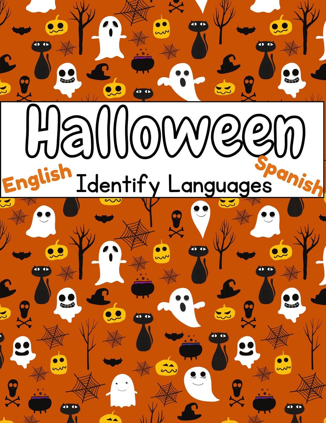 English & Spanish Halloween Activity Printables for Kids |busy Book for ...