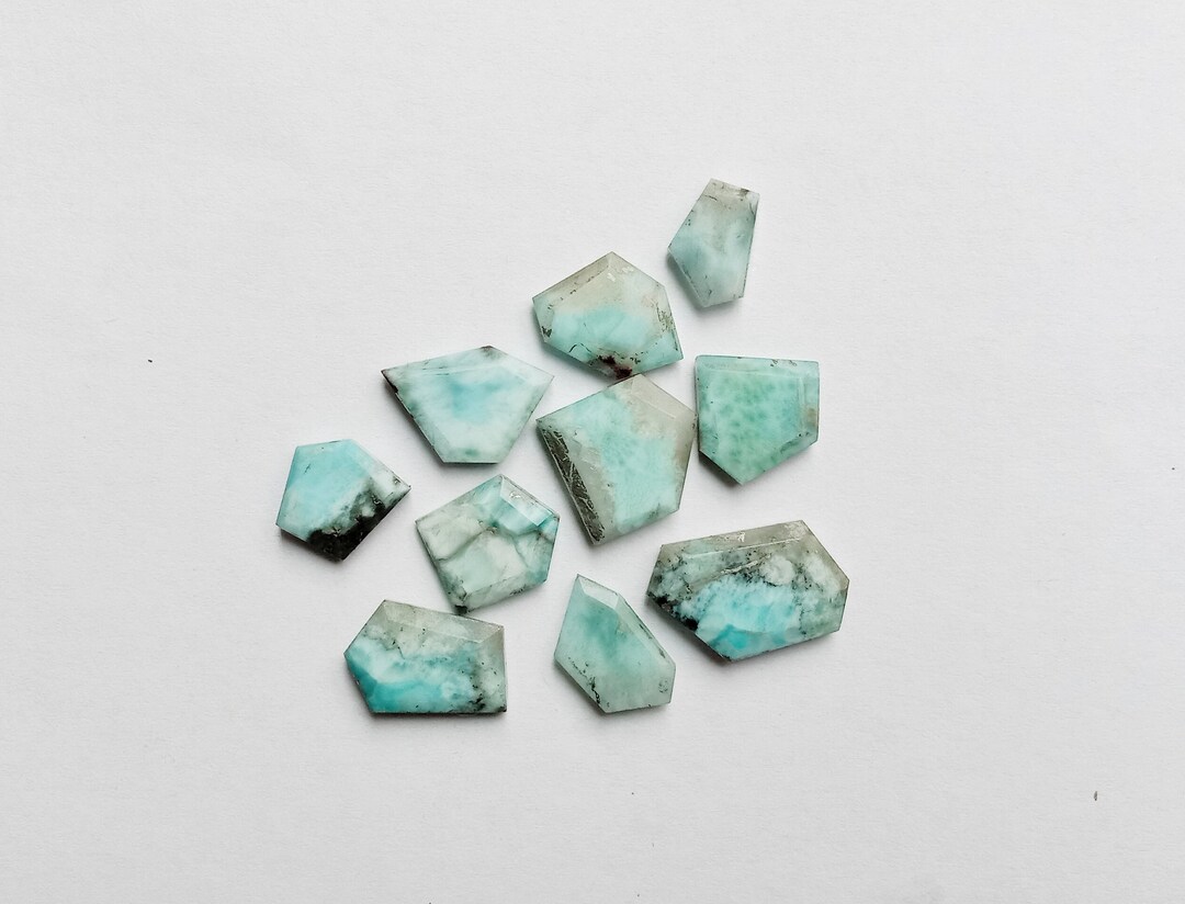 Buy Amazing 10 Piece Larimar Faceted Grade-b Geometrical Crown Cut ...