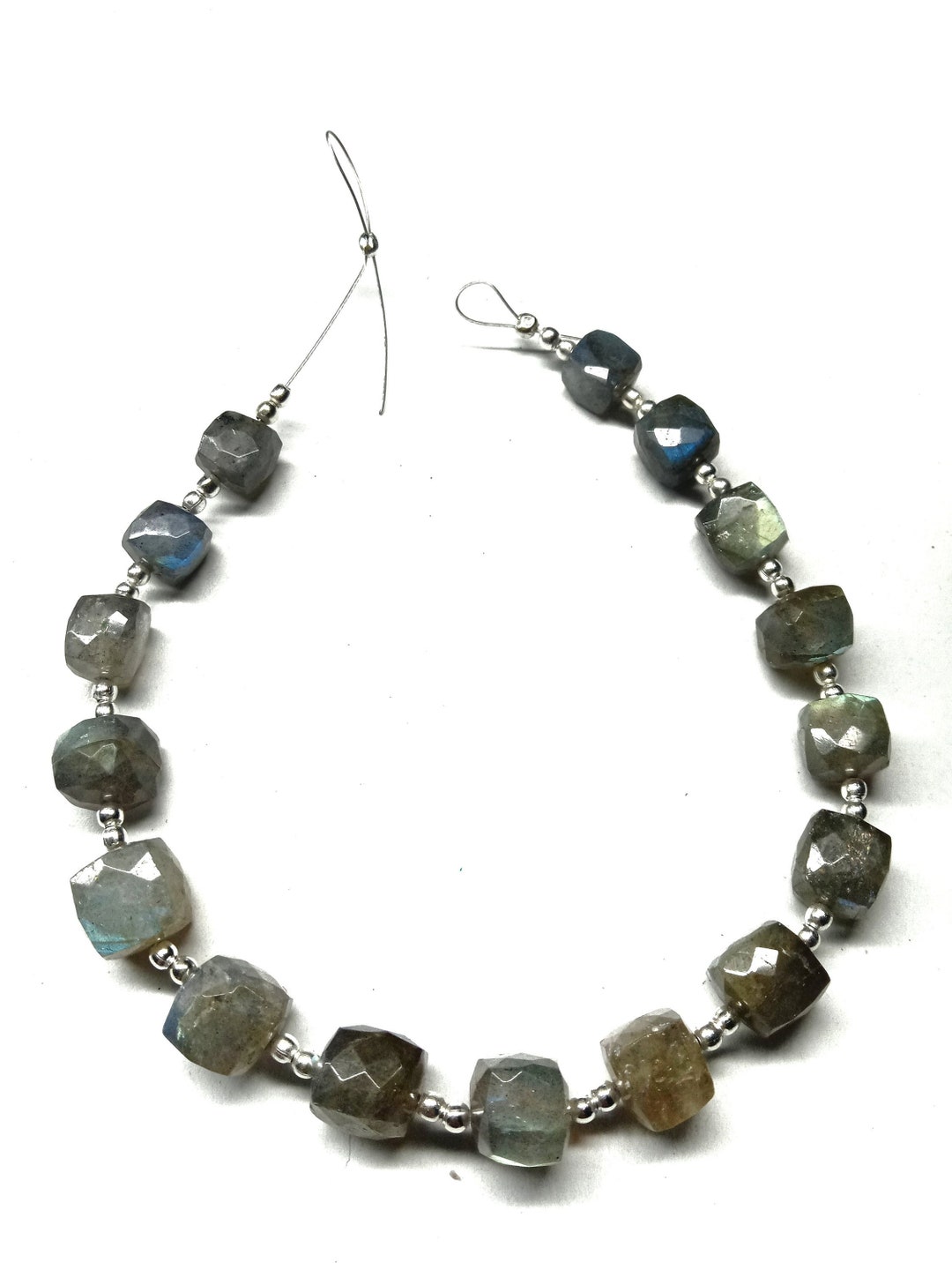 Labradorite, 3D Shape Faceted Beads, Briollete Beads, Both Side Faceted ...