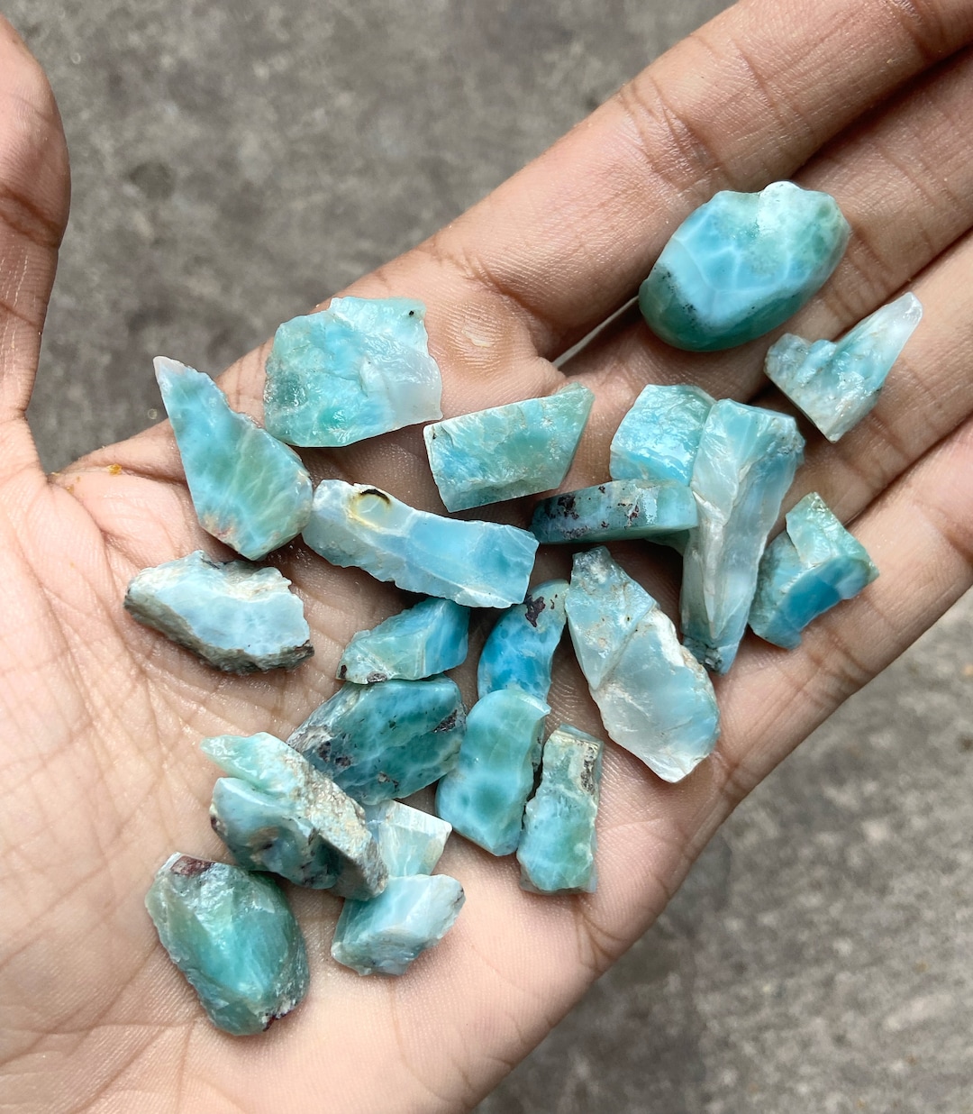 Natural Larimar Gemstone Rough Stone, Larimar Raw Material, Larimar ...