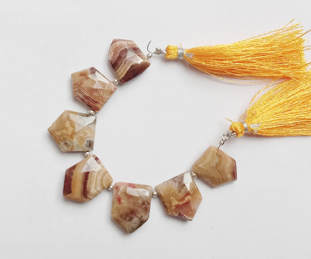 Amazing 7 Piece Faceted Agate, Fancy Shape Beads, Briollete Beads, Both ...