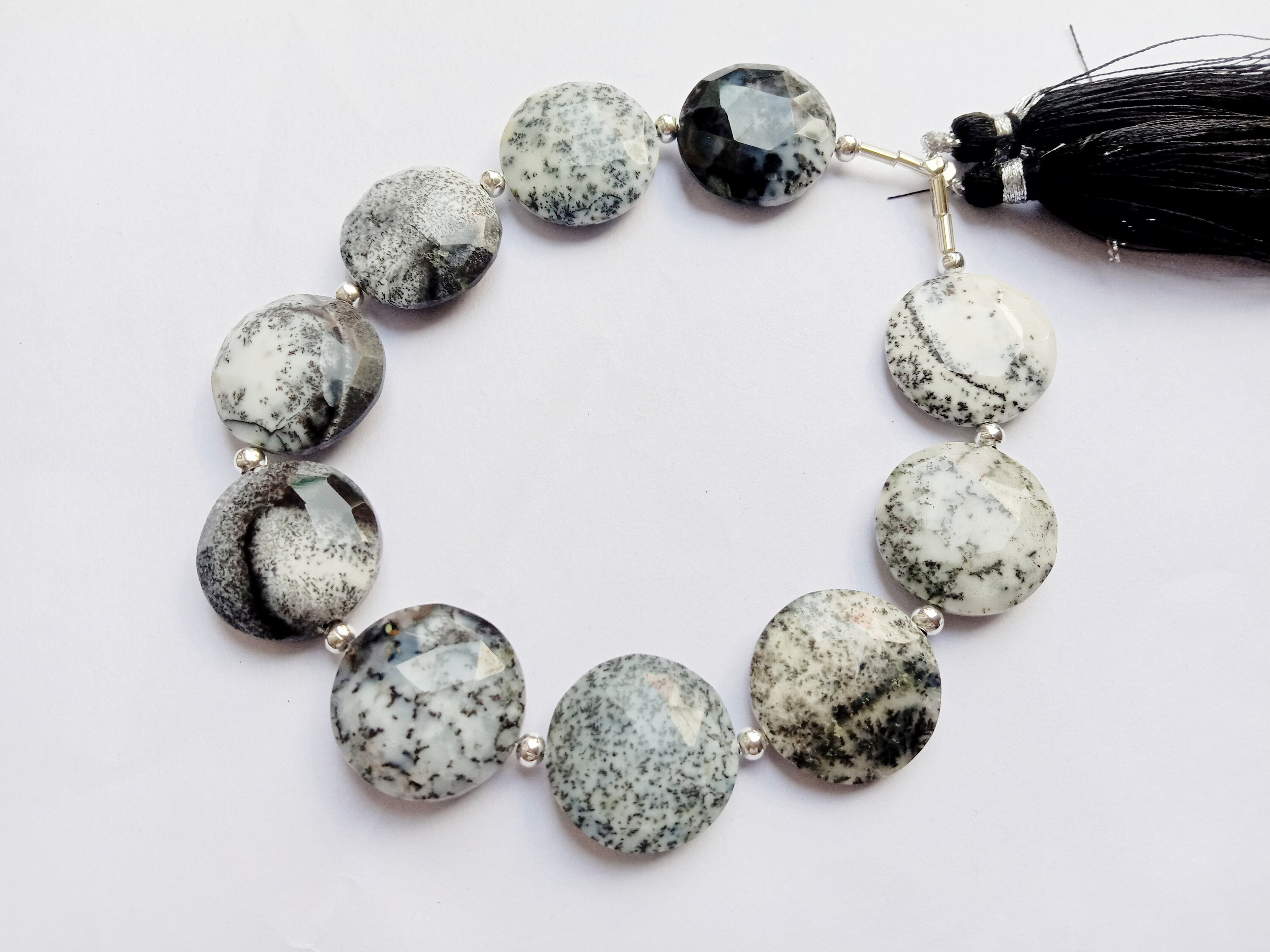AAA 10 Piece Faceted Dendrite Opal Coin Shape Beads - Etsy