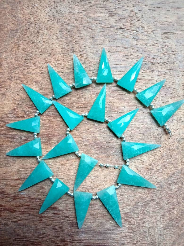 Natural 10 Piece Faceted AMAZONITE Cones Gemstone Briolette - Etsy ...
