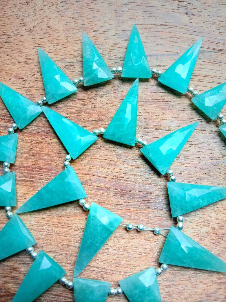 Natural 10 Piece Faceted AMAZONITE Cones Gemstone Briolette - Etsy ...