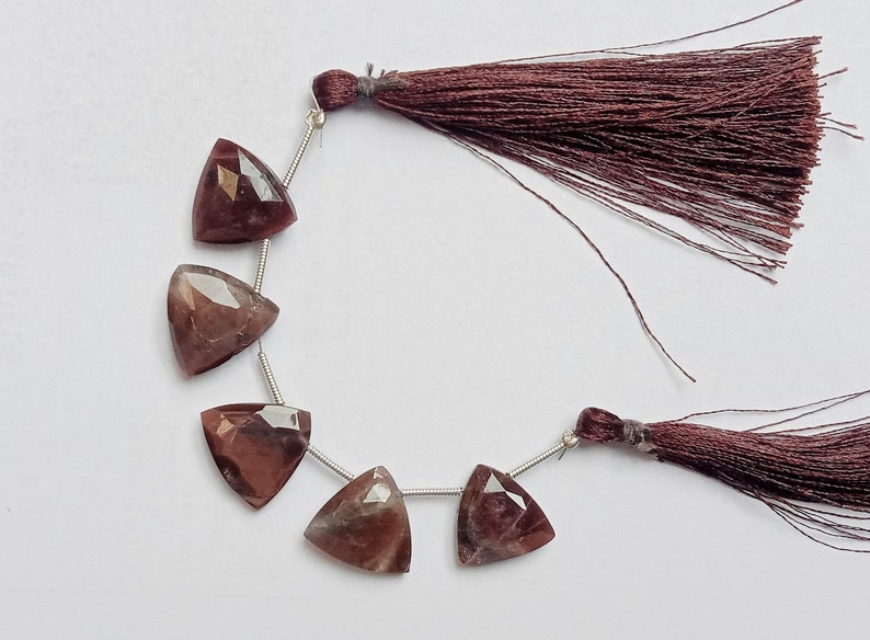 AAA Brown Sapphire 5 Piece Faceted Triangle Shape Beads - Etsy