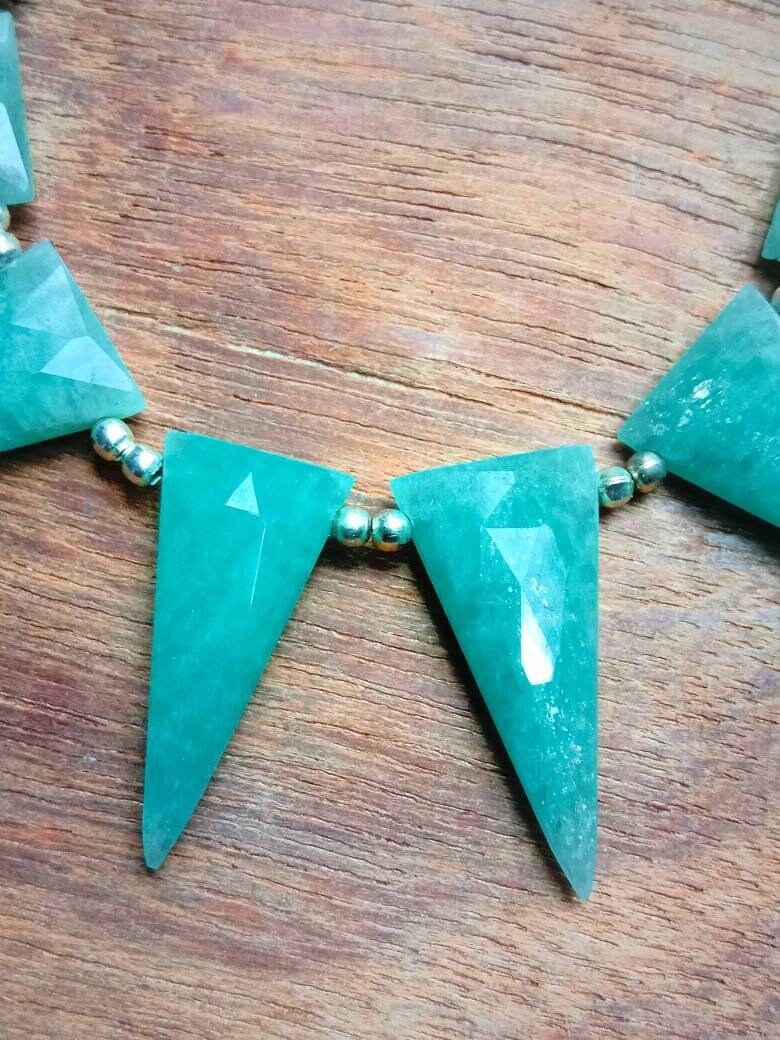Natural 10 Piece Faceted AMAZONITE Cones Gemstone Briolette - Etsy ...