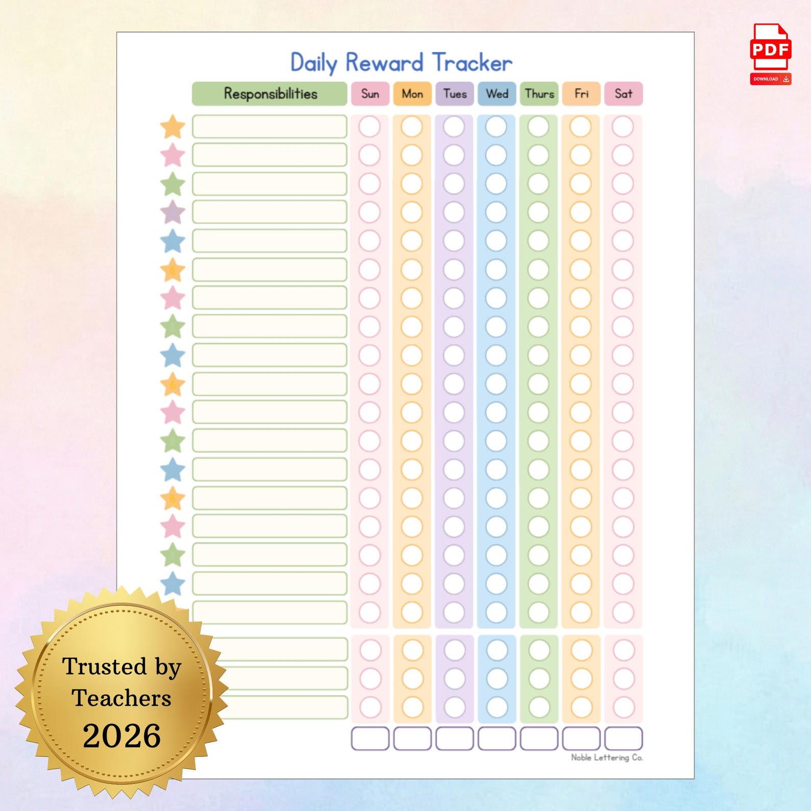 Kids Behavior Chart Printable | Chore Chart for Kids | Habit Tracker ...
