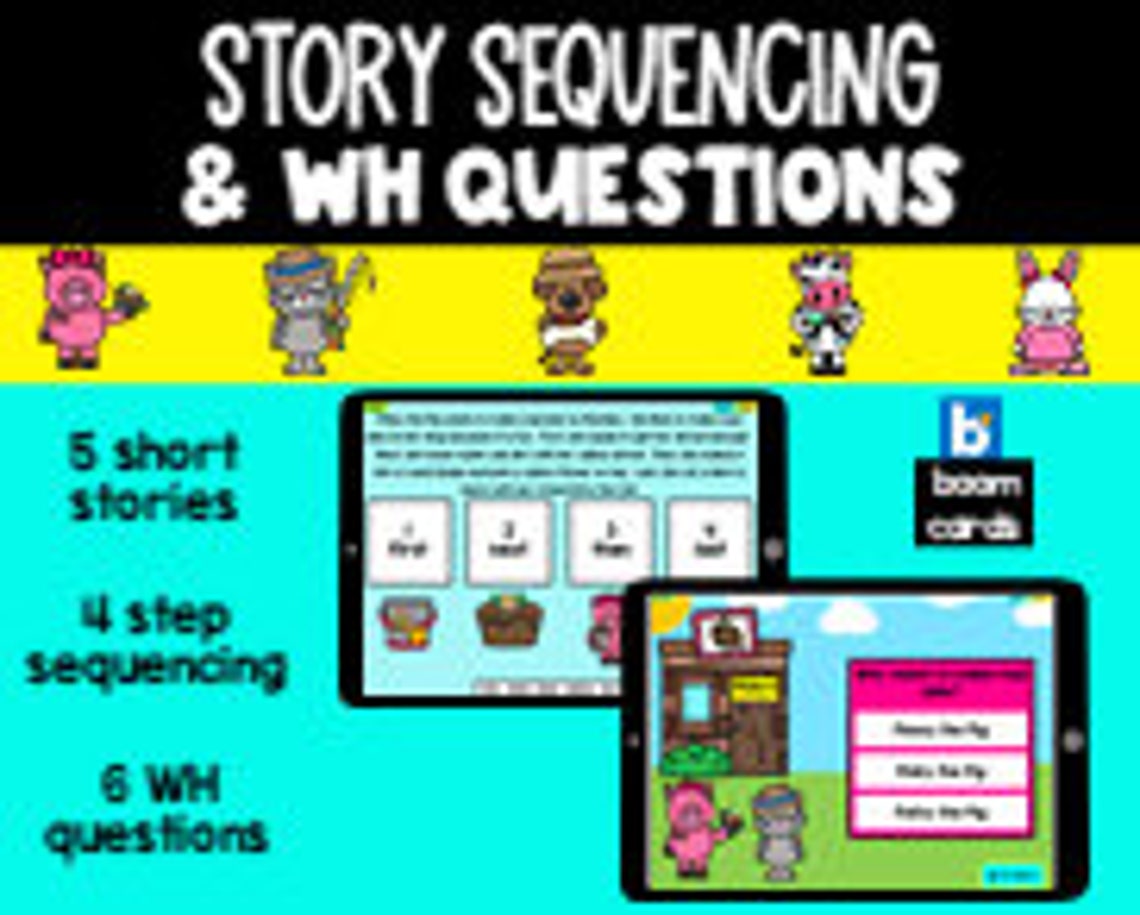 Story Sequencing & WH Questions Boom Cards - Etsy