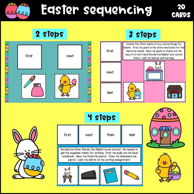 Sequencing Stories 2, 3, 4 Step - Easter Story Sequencing - Etsy