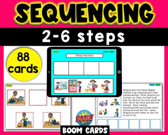 Sequencing 2-6 Steps Boom Cards Digital Educational Learning - Etsy